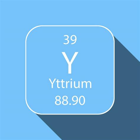 Yttrium Symbol With Long Shadow Design Chemical Element Of The Periodic Table Vector