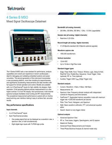 4 Series Mso Tektronix Pdf Catalogs Technical Documentation Brochure