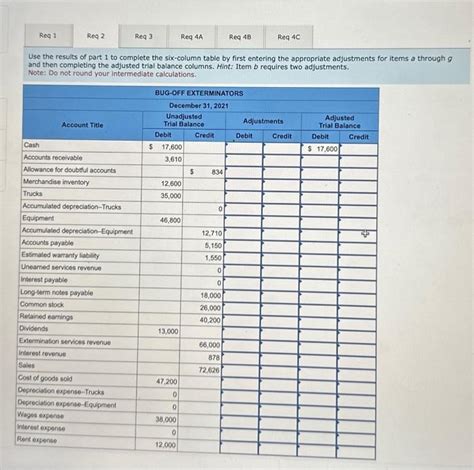 solved use the results of part 1 to complete the six column