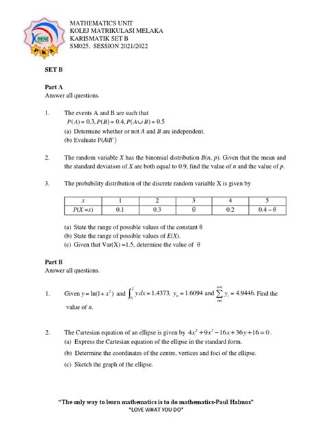 Karismatik Soalan Set B Sm025 Sesi 2021 2022 Pdf