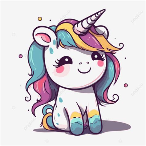 귀여운 유니콘 벡터 작은 유니콘 만화의 귀엽고 재미있는 그림 스티커 클립 아트 상표 클립 아트 Png 일러스트 및 벡터 에 대한 무료 다운로드 Pngtree