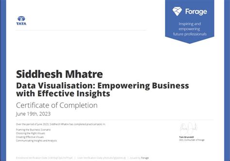 Siddhesh Mhatre On Linkedin Datavisualization Tcs Certification