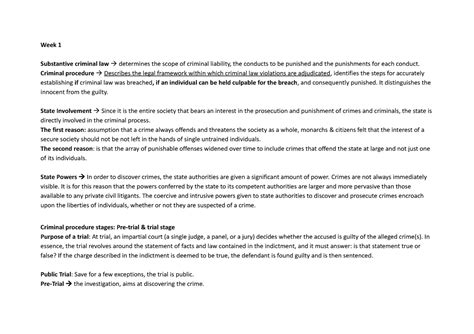 Ccp Week 1 Summary Tutorial Answers Week 1 Substantive Criminal Law