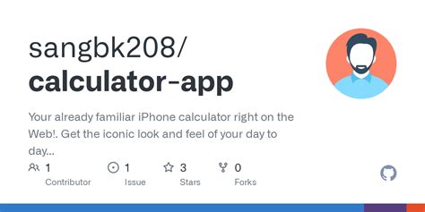 Github Sangbk208calculator App Your Already Familiar Iphone