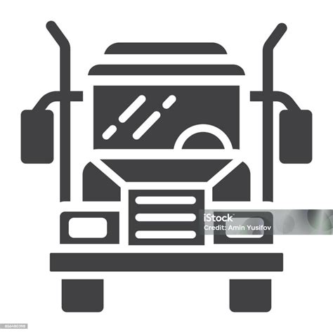 트럭 모양 아이콘 교통 및 차량 화물 기호 벡터 그래픽 흰색 배경 Eps 10 솔리드 패턴 가득 찬에 대한 스톡 벡터 아트 및 기타 이미지 Istock