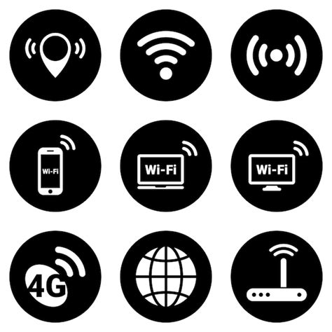 Premium Vector Set Of Simple Icons On A Theme Wifi Vector Design Collection Flat Sign
