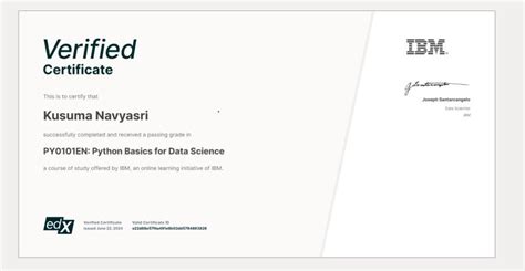 Kusuma Kerla On Linkedin Python Datascience Certification