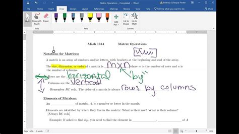 Introduction To Matrices Order And Elements Youtube Introduction To Matrices Order And Elements Youtube