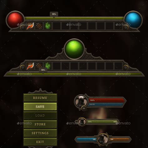 RPG MMO User Interface Game Assets GraphicRiver