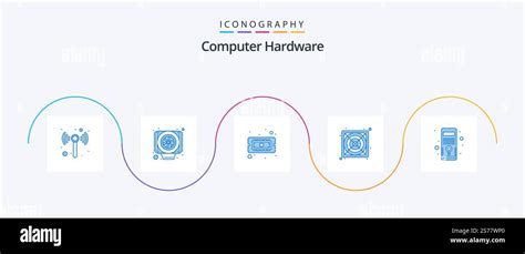 Computer Hardware Blue 5 Icon Pack Including Pc Cpu Hardware