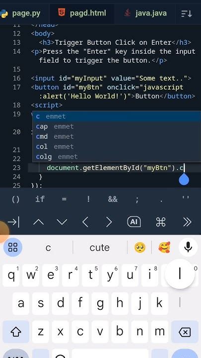 Trigger A Button Click On Enter Javascript Shorts Javascript Button Click Function