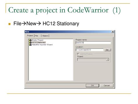 Ppt Introduction To Codewarrior For Mc9s12dp256 Powerpoint