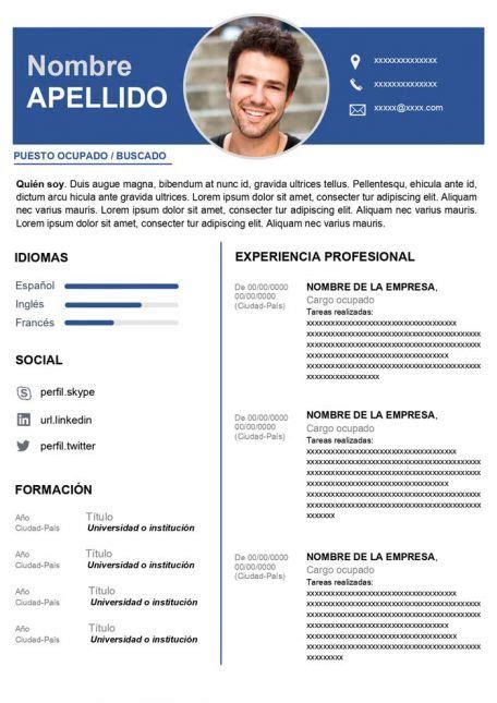 50 Plantillas De Curriculum Vitae En Word Para Descargar Gratis Tipos