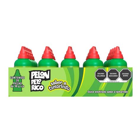 Dulce Enchilado Pelón Pelo Rico Sabor Tamarindo Picosito Caja Con 20