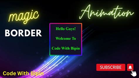 Rainbow Animated Border Using HTML CSS CodeWithBipin YouTube