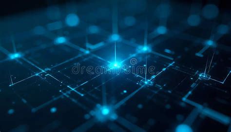 Glowing Blue Network With Interconnected Lines And Nodes Representing Data Flow And Connectivity