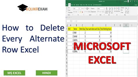 How To Delete Every Alternate Row Excel In Hindi Excel Pro Tip
