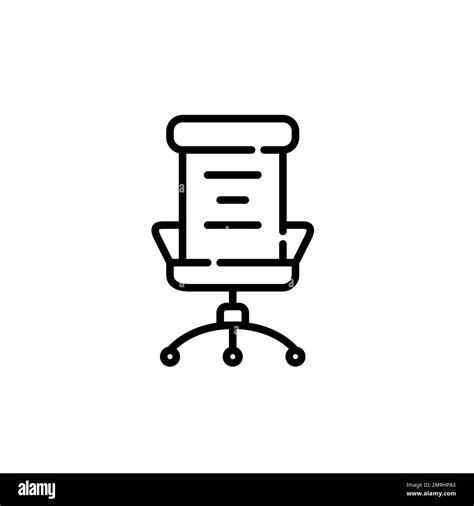 Swivel Office Chair Pixel Perfect Editable Stroke Icon Stock Vector