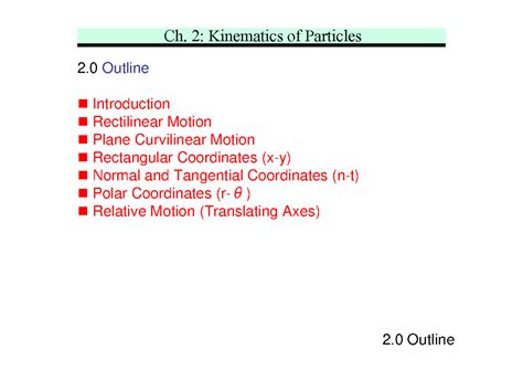 Ch2 Covers Rectilinear Curvilinear And Relative Motion Ch 2 Kinematics Of Particles 2