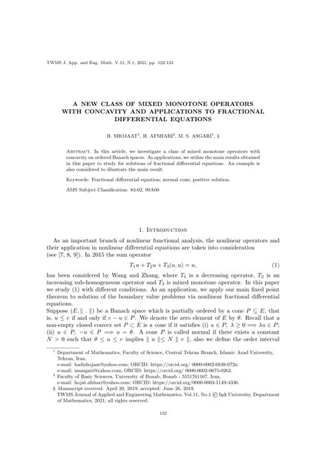 Pdf A New Class Of Mixed Monotone Operators With Concavity And Applications To Fractional