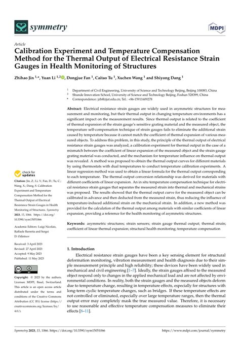 Pdf Calibration Experiment And Temperature Compensation Method For
