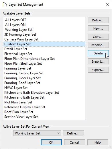 Deleting Unused Layer Sets