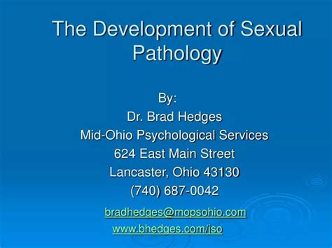 PPT The Development Of Sexual Pathology PowerPoint Presentation Free Download ID