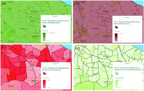 Sample Maps Of The Community Sdg Dashboard Illustrating Current Data