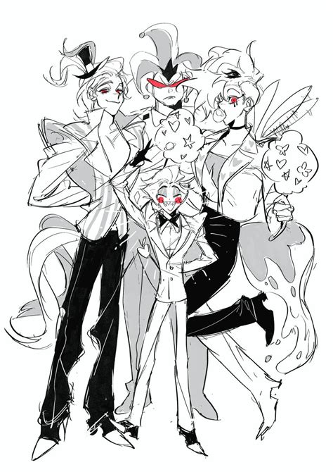 Lucifer Morningstar Beelzebub Asmodeus And Mammon Hazbin Hotel And 1 More Drawn By