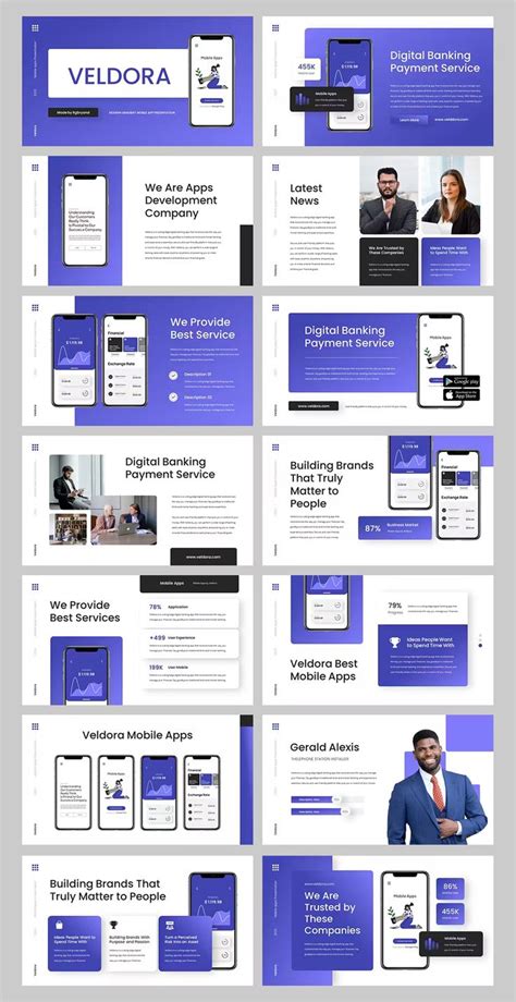 Mobile App Powerpoint Template Layout De Apresentação Design De