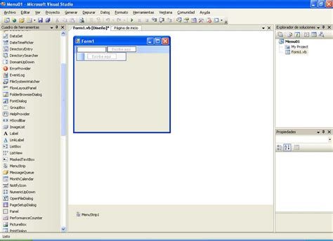 El Tony Y Sus Ondas Menus En Visual Basic Net Y 2005