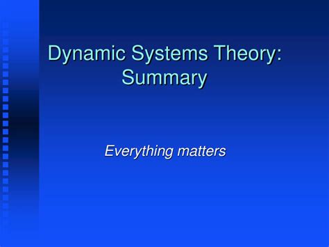 ppt dynamic systems theory powerpoint presentation free download