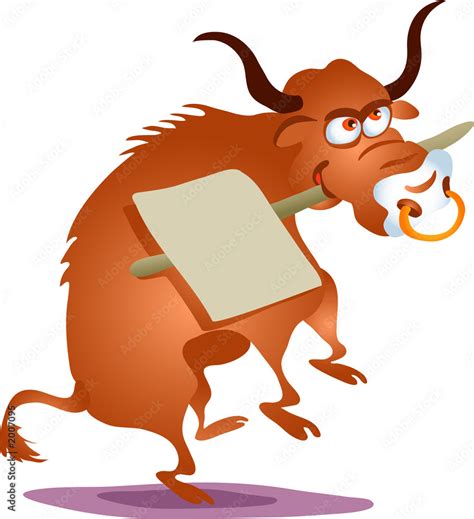 Chinesisches Tierkreiszeichen Büffel Rind Stock Illustration Adobe Stock