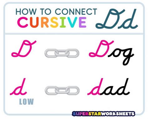 Cursive D Superstar Worksheets