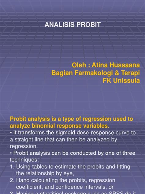 Analisis Probit Modul Mp Pdf Regression Analysis Statistical Theory