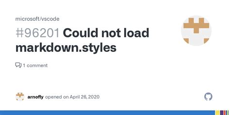 Could Not Load Markdown Styles Issue Microsoft Vscode GitHub