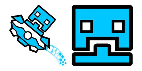 Geometry Dash Blue UFO 2 Cube 10 Animated Cursor Sweezy