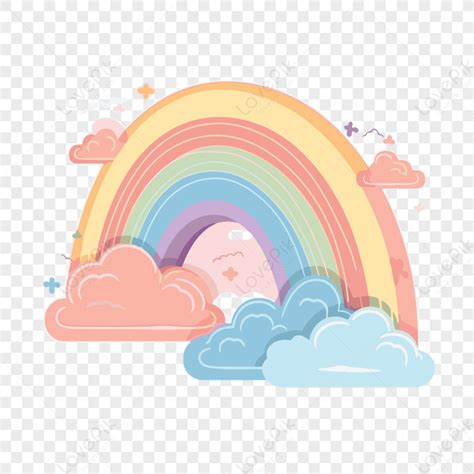 파스텔 무지개 벡터상표만화클립 아트 Png 일러스트 무료 다운로드 Lovepik