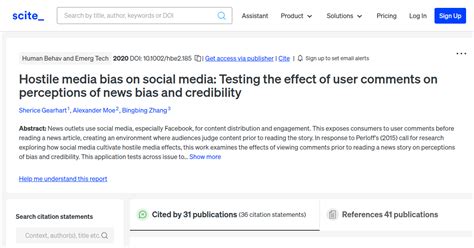 Hostile Media Bias On Social Media Testing The Effect Of User Comments