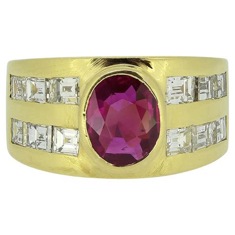 Vintage Burmese Ruby And Diamond Ring For Sale At 1stdibs