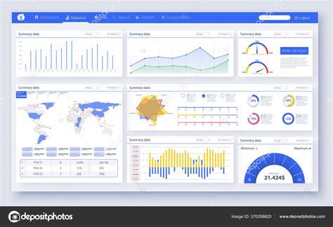 Web Dashboard Great Design For Any Site Purposes Business Infographic Template Vector Flat