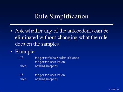 Rule Simplification