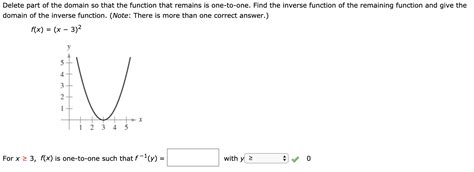 Solved Delete Part Of The Domain So That The Function That