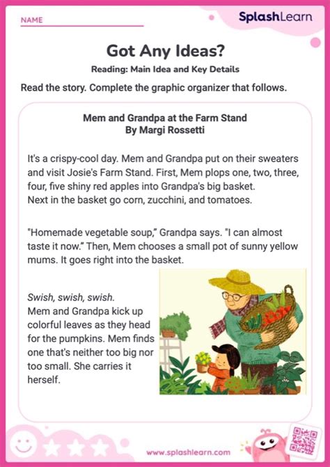 Main Idea And Details Printable