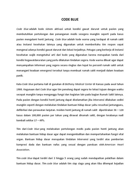 Code Blue Pdf
