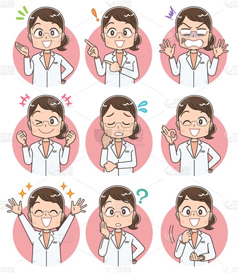 面部表情 多样 白色 女人 外套