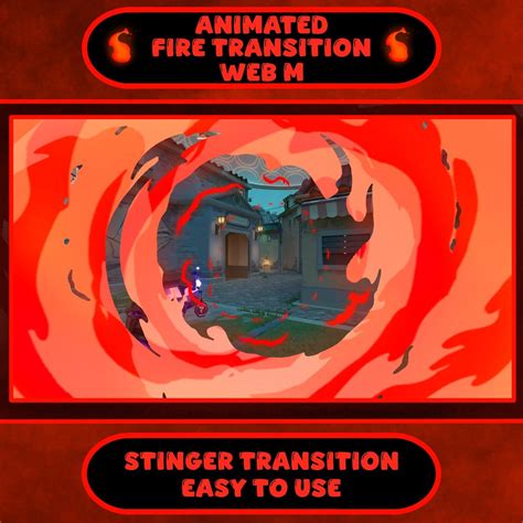Red Fire Twitch Transition Animated Flame Stinger Webm Stream