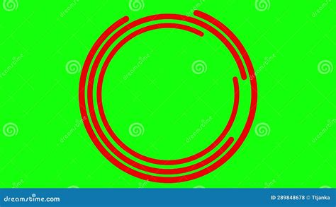 Animated Red Circular Frame Spins Linear Symbol Rotates Copy Space For Text Stock Footage