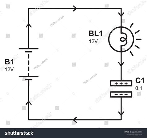 Vector Schematic Diagram Of Electrical Circuit Stock Vector Royalty Free 2218070853 Shutterstock