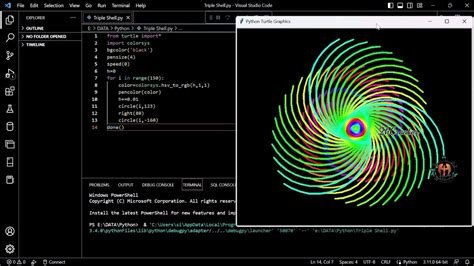 Python Turtle Animation Beautiful 😍 Multiple Shell 🐚 Using Python